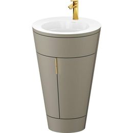 Duravit Starck 1,c-bonded Set S19513O34920000 Griff Gold, Keramik Wei&szlig; Matt, bodenstehend Stein Grau Seidenmatt, 864 x 560 x 605 mm