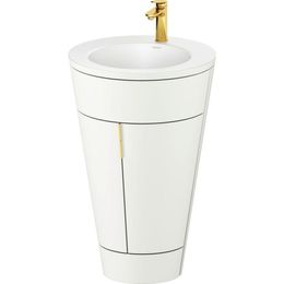 Duravit Starck 1,c-bonded Set S19512O34360010 Griff Gold, Keramik Wei&szlig; Matt, Innenbeleuchtung, bodenstehend, Wei&szlig; Seidenmatt, HxBxT 864 x 560 x 605 mm