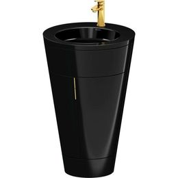Duravit Starck 1,c-bonded Set S19515O34400010 Griff Gold, Keramik Schwarz Matt, Innenbeleuchtung, bodenstehend, Schwarz Hochglanz, 864 x 560 x 605 mm