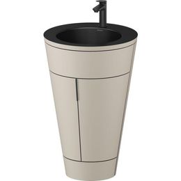 Duravit Starck 1,c-bonded Set S19514OBD600010 Griff Diamantschwarz, Keramik Schwarz Matt, Innenbeleuchtung, bodenstehend, Taupe Seidenmatt, 864 x 560 x 605 mm
