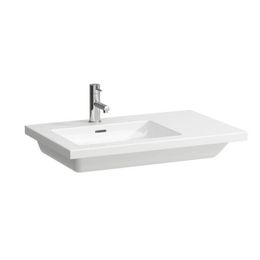 Laufen Living Square Waschtisch H8174380001091 75x48cm, ohne Hahnloch mit &Uuml;berlauf, Ablage rechts
