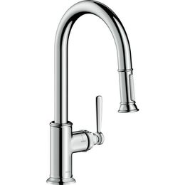 Hansgrohe Axor Montreux K&uuml;chenarmatur 16581000 chrom, Ausziehbrause, Schwenkbereich verstellbar