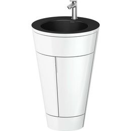 Duravit Starck 1,c-bonded Set S19514O70850010 Griff Edelstahl, Keramik Schwarz Matt, Innenbeleuchtung, bodenstehend, Wei&szlig; Hochglanz, 864 x 560 x 605 mm