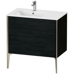 Duravit XViu Waschtisch-Unterschrank XV44860B116 81x48x59,4cm, 2 Ausz&uuml;ge, Becken links, champagner matt, Eiche schwarz