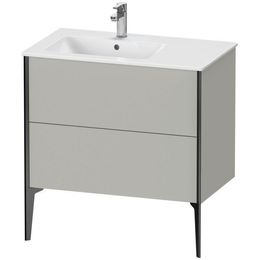 Duravit XViu Waschtisch-Unterschrank XV44860B207 81x48x59,4cm, 2 Auszüge, Becken links, schwarz matt, betongrau matt