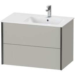 Duravit XViu Waschtisch-Unterschrank XV41590B207 81x48x56cm, 2 Schubkästen, Becken rechts, schwarz matt, betongrau matt