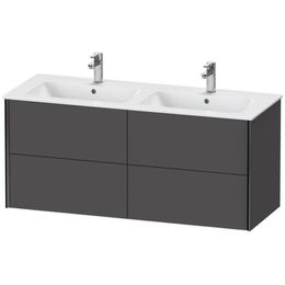 Duravit XViu Waschtisch-Unterschrank XV41290B249 128x48x56cm, 4 Schubk&auml;sten, wandh&auml;ngend, schwarz matt, graphit matt