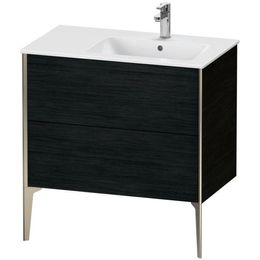 Duravit XViu Waschtisch-Unterschrank XV44870B116 81x48x59,4cm, 2 Ausz&uuml;ge, Becken rechts, champagner matt, Eiche schwarz