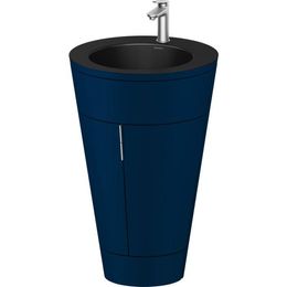 Duravit Starck 1,c-bonded Set S19514O70980010 Griff Edelstahl, Keramik Schwarz Matt, Innenbeleuchtung, bodenstehend, Nachtblau Seidenmatt, 864 x 560 x 605 mm