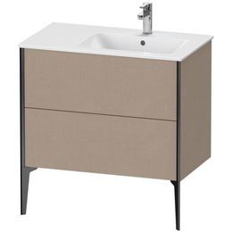 Duravit XViu Waschtisch-Unterschrank XV44870B275 81x48x59,4cm, 2 Ausz&uuml;ge, Becken rechts, schwarz matt, leinen
