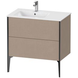Duravit XViu Waschtisch-Unterschrank XV44860B275 81x48x59,4cm, 2 Ausz&uuml;ge, Becken links, schwarz matt, leinen