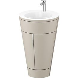 Duravit Starck 1,c-bonded Set S19513O70600010 Griff Edelstahl, Keramik Wei&szlig; Matt, Innenbeleuchtung, bodenstehend Taupe Seidenmatt, 864 x 560 x 605 mm