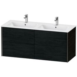 Duravit XViu Waschtisch-Unterschrank XV41290B216 128x48x56cm, 4 Schubk&auml;sten, wandh&auml;ngend, schwarz matt, Eiche schwarz