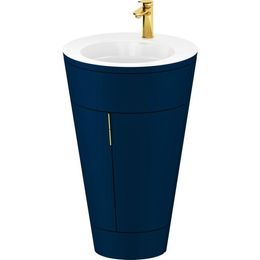 Duravit Starck 1,c-bonded Set S19513O34980010 Griff Gold, Keramik Wei&szlig; Matt, Innenbeleuchtung, bodenstehend Nachtblau Seidenmatt, 864 x 560 x 605 mm