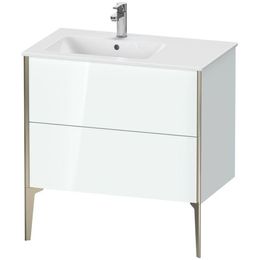 Duravit XViu Waschtisch-Unterschrank XV44860B185 81x48x59,4cm, 2 Ausz&uuml;ge, Becken links, champagner matt, wei&szlig; hochglanz