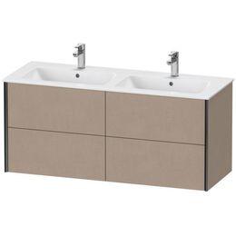 Duravit XViu Waschtisch-Unterschrank XV41290B275 128x48x56cm, 4 Schubk&auml;sten, wandh&auml;ngend, schwarz matt, leinen