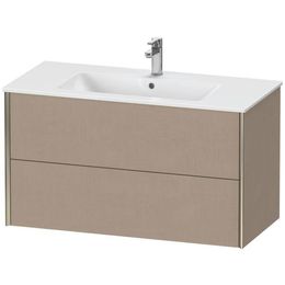 Duravit XViu Waschtisch-Unterschrank XV41270B175 101 x 56 x 48 cm, leinen, 2 Schubk&auml;sten, wandh&auml;ngend, champagner matt