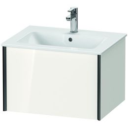 Duravit XViu Waschtisch-Unterschrank XV40250B222 61 x 40 x 48 cm, wei&szlig; hochglanz, 1 Auszug, wandh&auml;ngend, schwarz matt