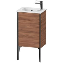 Duravit XViu Waschtisch-Unterschrank XV4480LB279 41x29x59,4cm, stehend, schwarz matt, Anschlag links, nussbaum natur