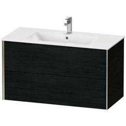 Duravit XViu Waschtisch-Unterschrank XV41270B116 101 x 56 x 48 cm, Eiche schwarz, 2 Schubk&auml;sten, wandh&auml;ngend, champagner matt