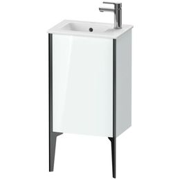 Duravit XViu Waschtisch-Unterschrank XV4480RB285 41x29x59,4cm, stehend, schwarz matt, Anschlag rechts, wei&szlig; hochglanz