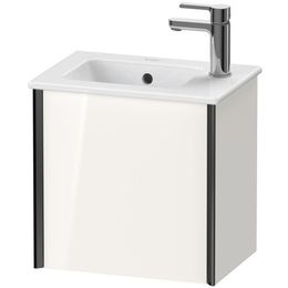 Duravit XViu Waschtisch-Unterschrank XV4024LB222 41x29x40cm, wandh&auml;ngend, schwarz matt, Anschlag links, wei&szlig; hochglanz