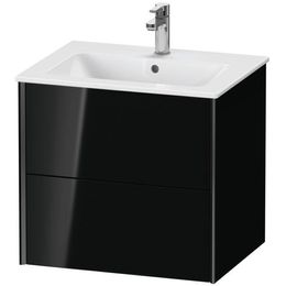 Duravit XViu Waschtisch-Unterschrank XV41250B240 61 x 56 x 48 cm, schwarz hochglanz, 2 Schubk&auml;sten, wandh&auml;ngend, schwarz matt