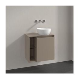Villeroy & Boch Villeroy und Boch Collaro Waschtischunterschrank C151B0VM 60x54,8x38cm, Waschtisch rechts, LED-Beleuchtung 2,9 W, taupe