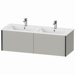 Duravit XViu Waschtisch-Unterschrank XV40290B207 128x48x40cm, 2 Auszüge, wandhängend, schwarz matt, betongrau matt