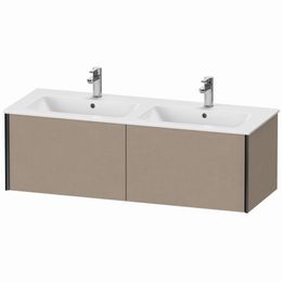 Duravit XViu Waschtisch-Unterschrank XV40290B275 128x48x40cm, 2 Ausz&uuml;ge, wandh&auml;ngend, schwarz matt, leinen