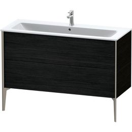 Duravit XViu Waschtisch-Unterschrank XV44840B116 121 x 59,4 x 48 cm, Eiche schwarz, 2 Ausz&uuml;ge, stehend, champagner matt