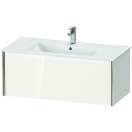 Duravit XViu Waschtisch-Unterschrank XV40270B122 101 x 40 x 48 cm, wei&szlig; hochglanz, 1 Auszug, wandh&auml;ngend, champagner matt