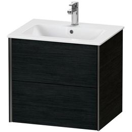 Duravit XViu Waschtisch-Unterschrank XV41250B216 61 x 56 x 48 cm, Eiche schwarz, 2 Schubkästen, wandhängend, schwarz matt