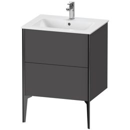 Duravit XViu Waschtisch-Unterschrank XV44810B249 61 x 59,4 x 48 cm, graphit matt, 2 Auszüge, stehend, schwarz matt