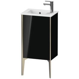 Duravit XViu Waschtisch-Unterschrank XV4480LB140 41x29x59,4cm, stehend, champagner matt, Anschlag links, schwarz hochglanz