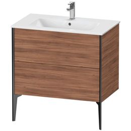 Duravit XViu Waschtisch-Unterschrank XV44820B279 81 x 59,4 x 48 cm, nussbaum natur, 2 Auszüge, stehend, schwarz matt