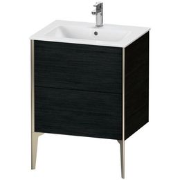 Duravit XViu Waschtisch-Unterschrank XV44810B116 61 x 59,4 x 48 cm, Eiche schwarz, 2 Auszüge, stehend, champagner matt