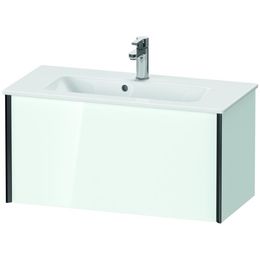 Duravit XViu Waschtisch-Unterschrank XV40790B285 81 x 40 x 39 cm, wei&szlig; hochglanz, 1 Auszug, wandh&auml;ngend, schwarz matt