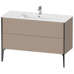 Duravit XViu Waschtisch-Unterschrank XV44840B275 121 x 59,4 x 48 cm, leinen, 2 Ausz&uuml;ge, stehend, schwarz matt
