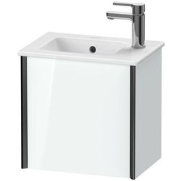 Duravit XViu Waschtisch-Unterschrank XV4024RB285 41x29x40cm, wandh&auml;ngend, schwarz matt, Anschlag rechts, wei&szlig; hochglanz