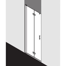 Kermi Diga Pendel-Faltt&uuml;r in Nische DI2DL07018VAK 70x185cm, silber hochglanz, ESG klar, links