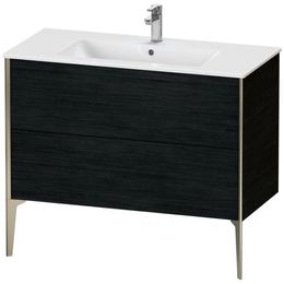 Duravit XViu Waschtisch-Unterschrank XV44830B116 101 x 59,4 x 48 cm, Eiche schwarz, 2 Ausz&uuml;ge, stehend, champagner matt