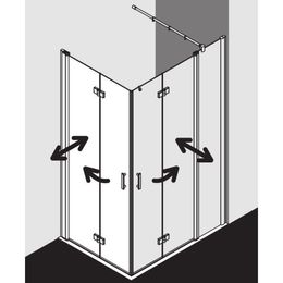 Kermi Eckeinstieg Diga DI2CL09020VAK 90 x 200 cm, silber/hochglanz, ESG klar, links