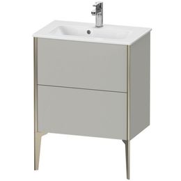 Duravit XViu Waschtisch-Unterschrank XV44880B107 61 x 59,4 x 39 cm, betongrau matt, 2 Auszüge, stehend, champagner matt