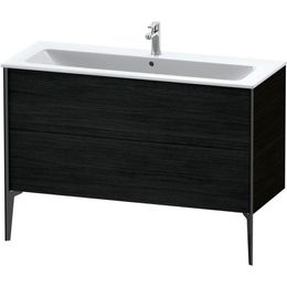 Duravit XViu Waschtisch-Unterschrank XV44840B216 121 x 59,4 x 48 cm, Eiche schwarz, 2 Auszüge, stehend, schwarz matt