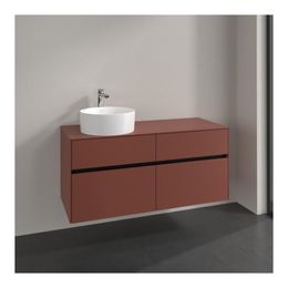 Villeroy & Boch Villeroy und Boch Collaro Waschtischunterschrank C042B0AH 120x54,8x50cm, Waschtisch links, LED-Beleuchtung 8,8 W, wine red