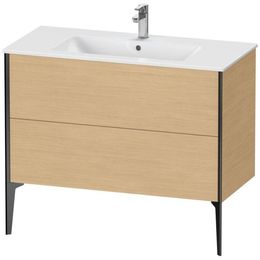 Duravit XViu Waschtisch-Unterschrank XV44830B230 101 x 59,4 x 48 cm, Eiche natur, 2 Ausz&uuml;ge, stehend, schwarz matt