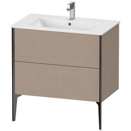 Duravit XViu Waschtisch-Unterschrank XV44820B275 81 x 59,4 x 48 cm, leinen, 2 Ausz&uuml;ge, stehend, schwarz matt