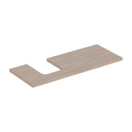 Geberit One Waschtisch-Platte 505295005 120 x 3 x 47 cm, Eiche/Melamin Holzstruktur, Ausschnitt links