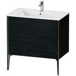 Duravit XViu Waschtisch-Unterschrank XV44820B216 81 x 59,4 x 48 cm, Eiche schwarz, 2 Auszüge, stehend, schwarz matt